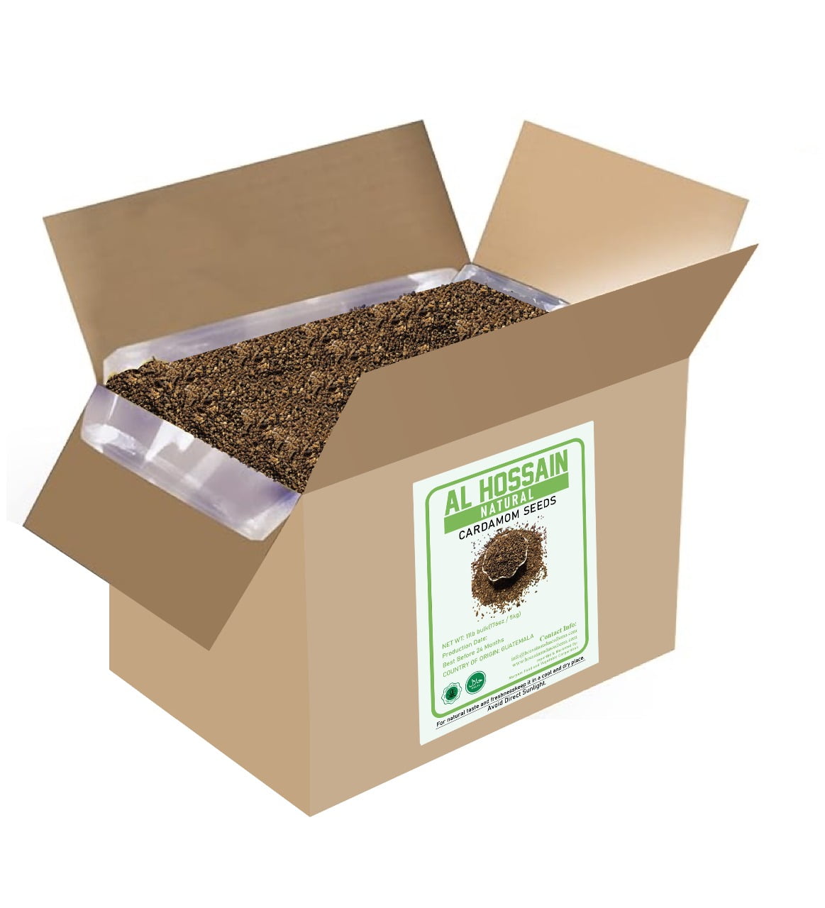 Al Hossain Natural Guatemalan green cardamom decorticated seed 11lb ...