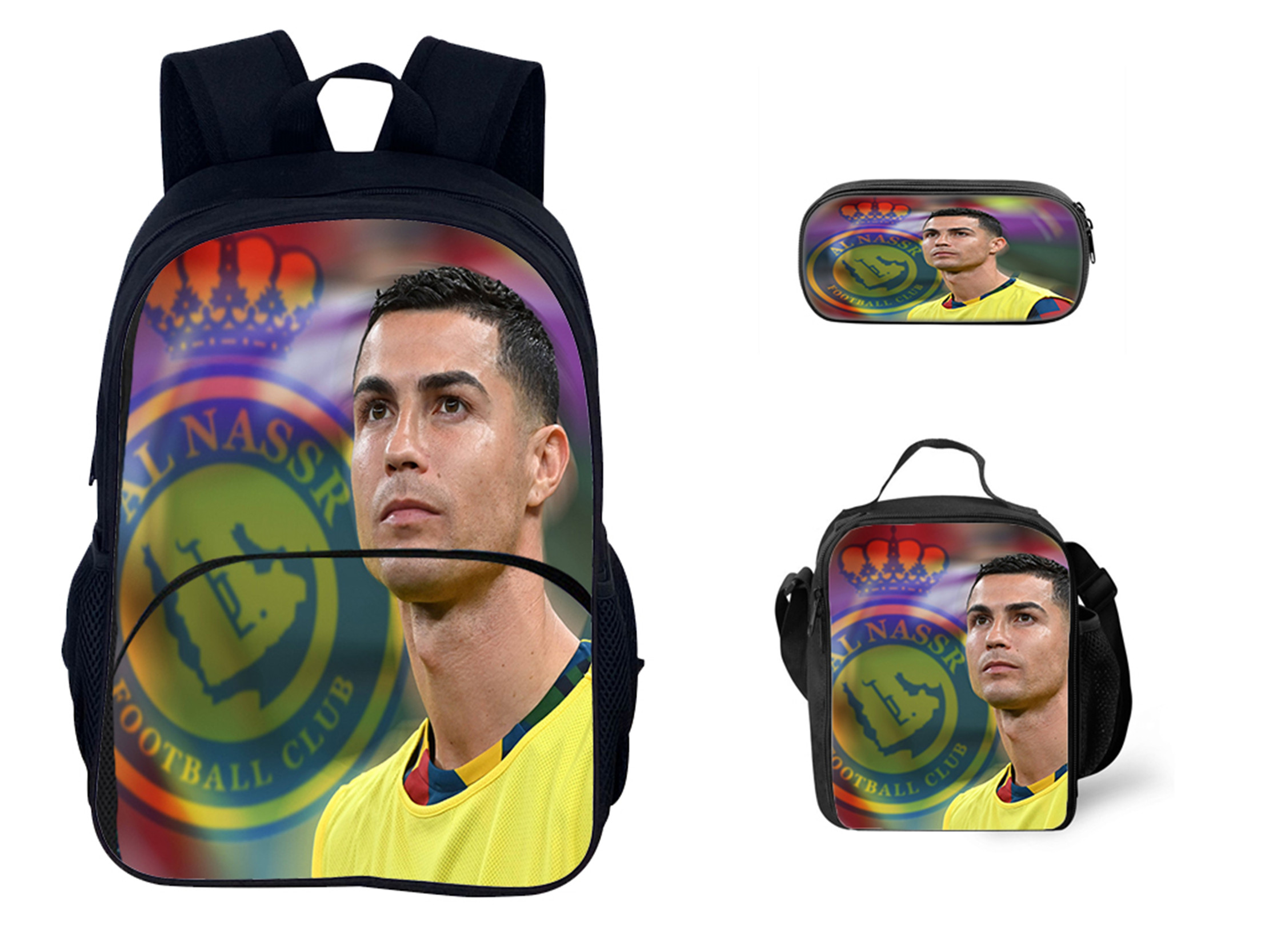 Al-Nassr FC Novelty Daypack with Insulated Lunch Box Small Case 3 in 1 ...
