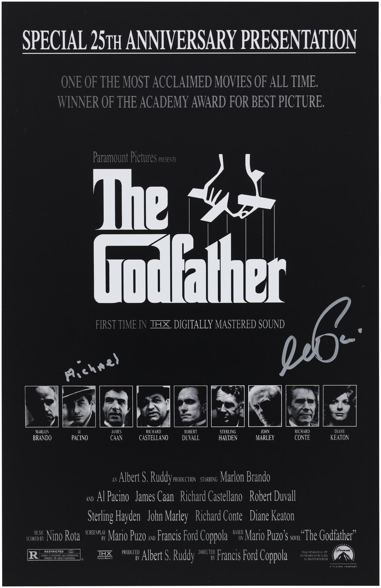 Al Pacino Autographed The Godfather 11" x 17" Mini Movie Poster ...