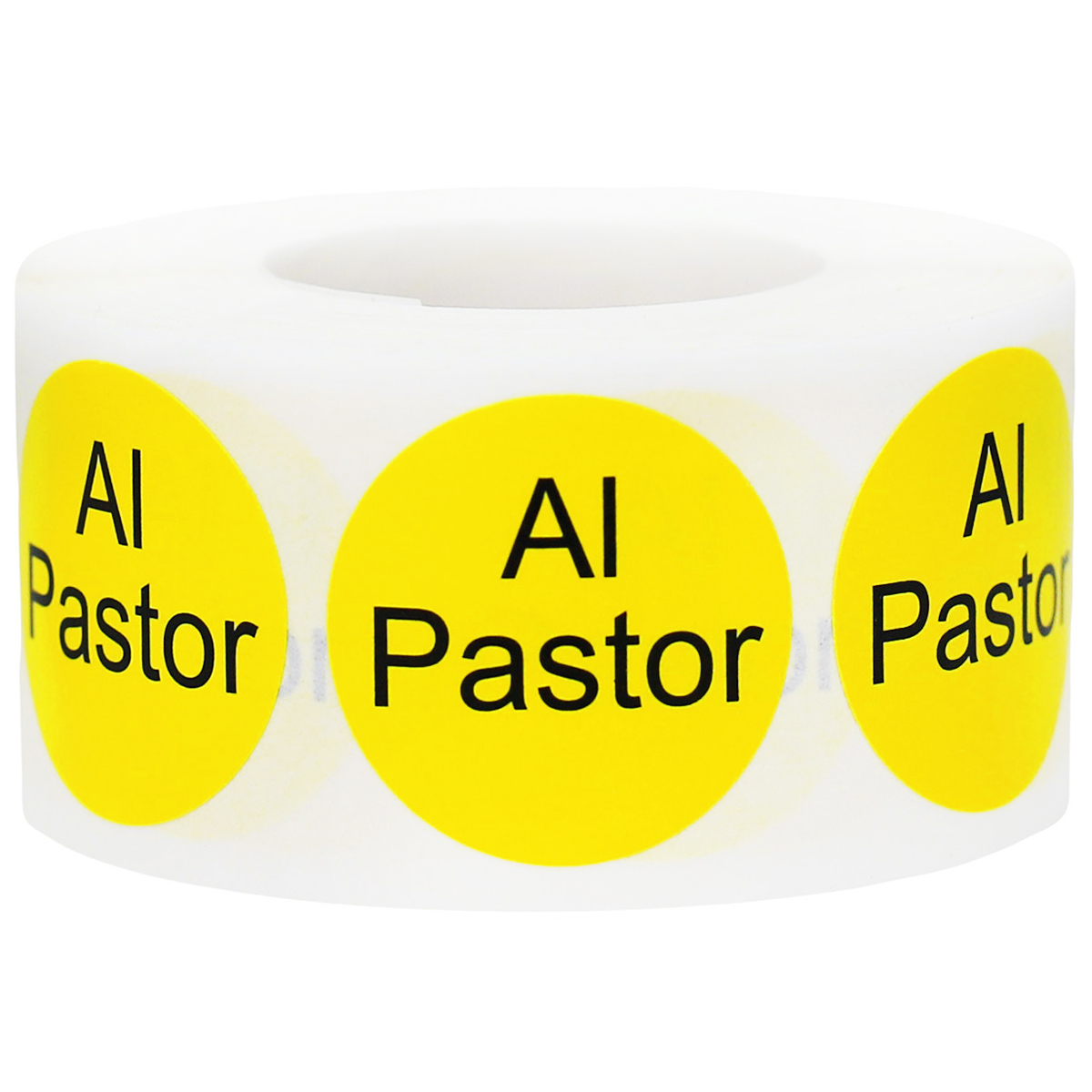 Yellow with Black Al Pastor Circle Dot Adhesive Stickers, 1 Inch Round ...