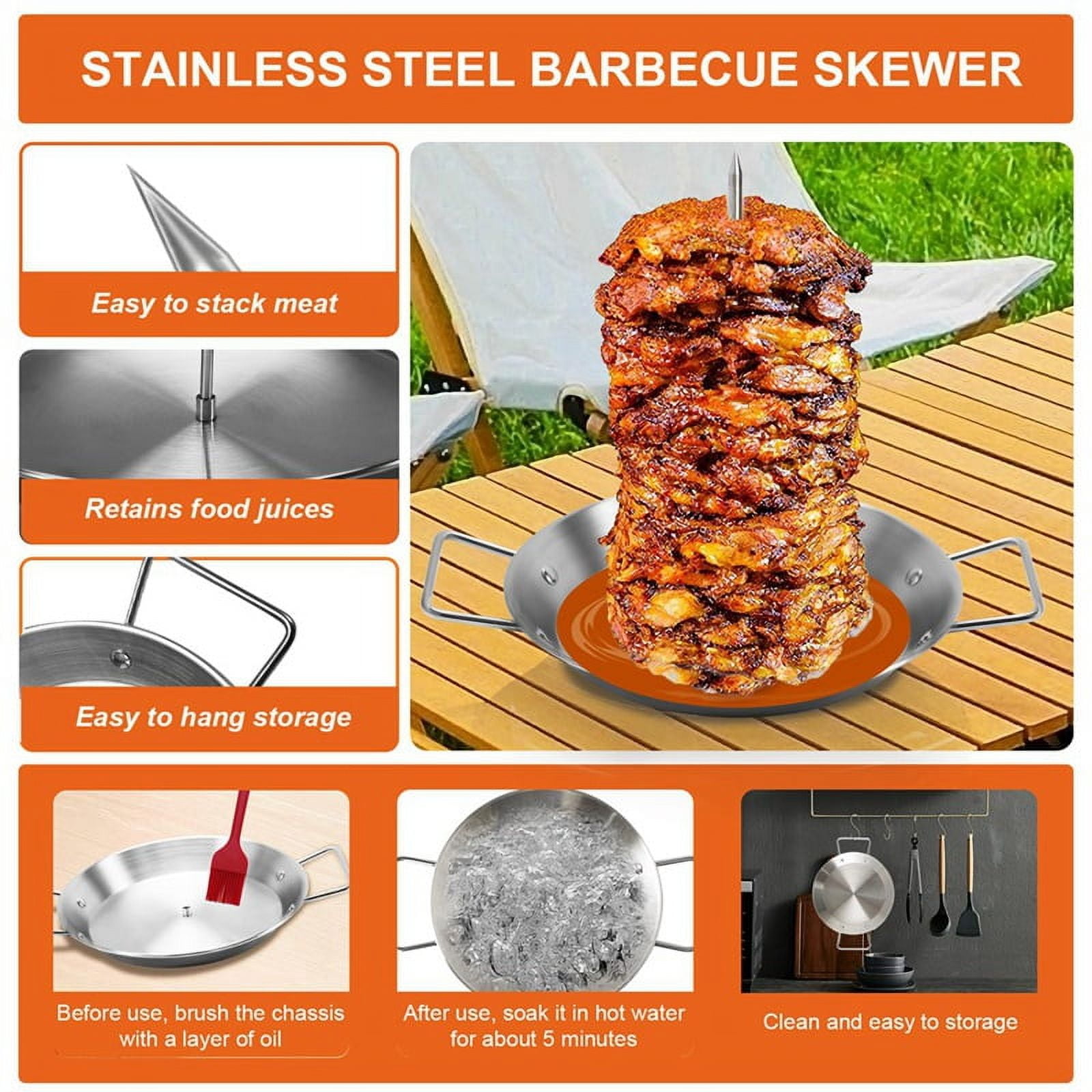 Al Pastor Skewer for Grill, Stainless Steel Vertical Skewer, Brazilian ...