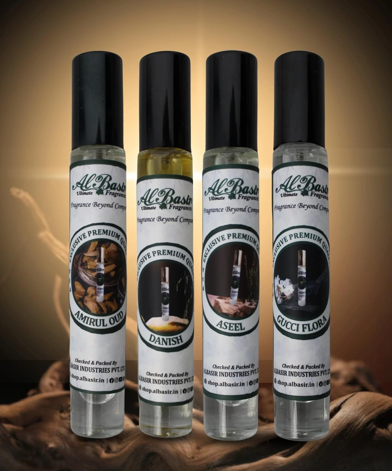 AlBasir Premium Fragrance Collection Unisex Perfume Set of 4 Amirul Oud ...