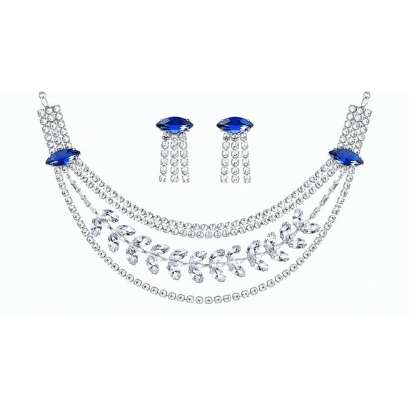 AlKhalil - Elegant Blue Gemstone Necklace and Earrings Set – Multi ...