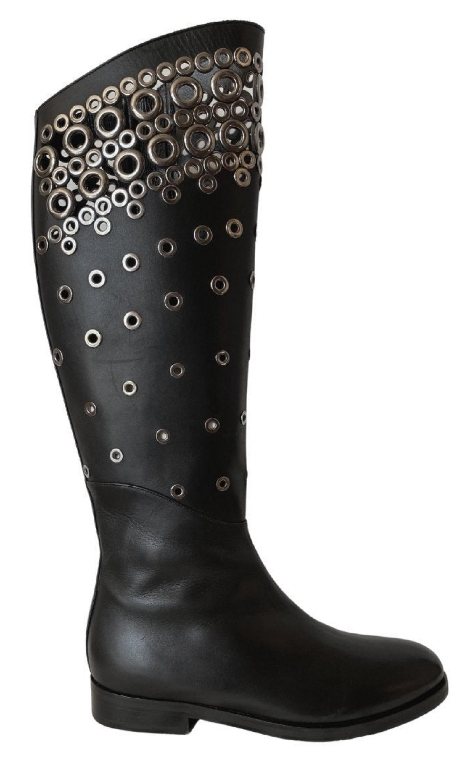 Alaïa Knee High Leather Boots - Runway Catalog - Walmart.com