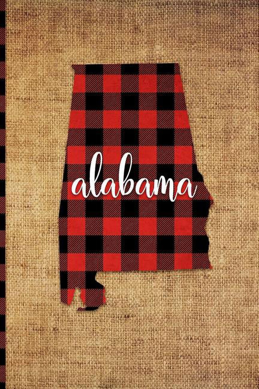Alabama: 6' x 9' | 108 Pages: Buffalo Plaid Alabama State Silhouette ...