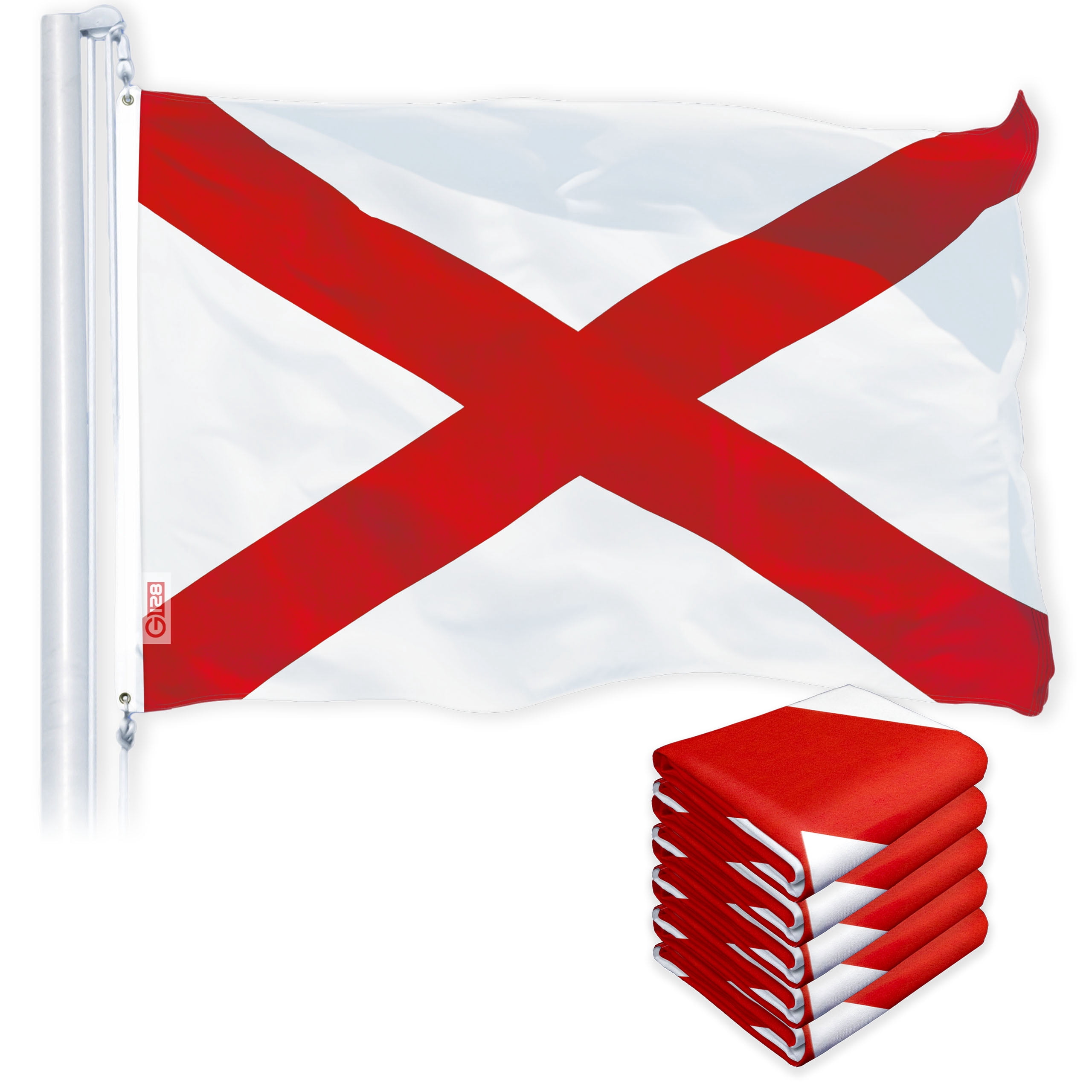 Alabama AL State Flag 3x5FT 5-Pack 150D Printed Polyester By G128 ...