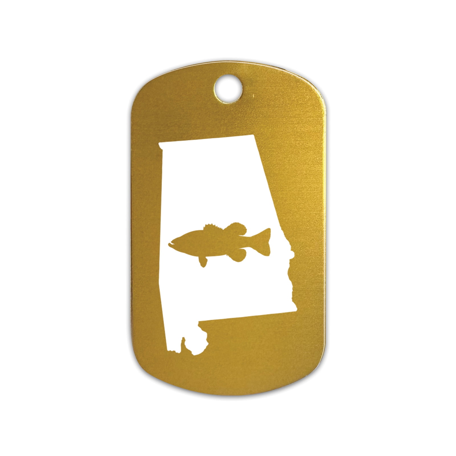 Alabama Bass GI Dog Tag Aluminum Keychain state shaped largemouth sport ...