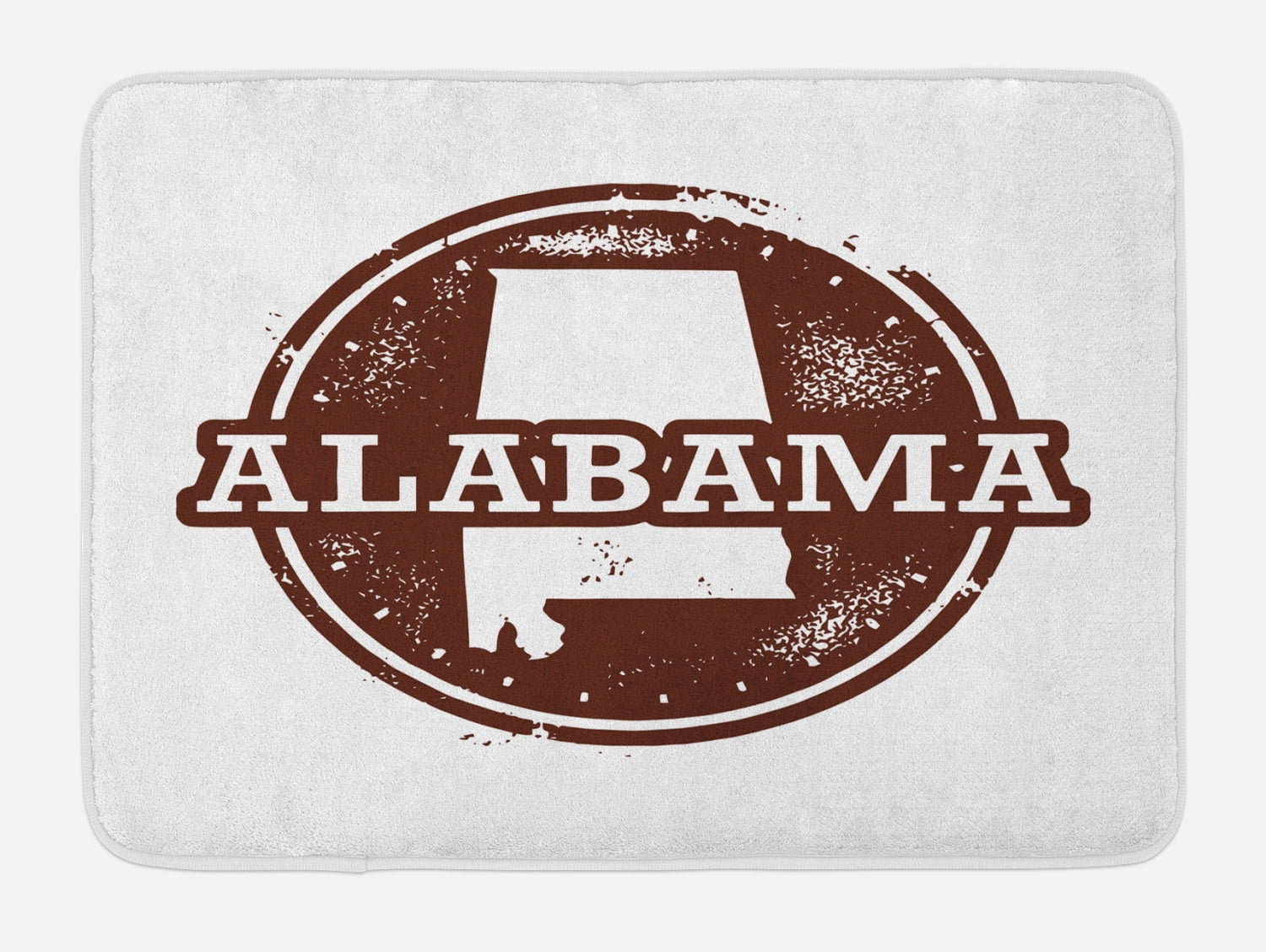 Alabama Bath Mat, Vintage Style Alabama Map Outline on Weathered ...