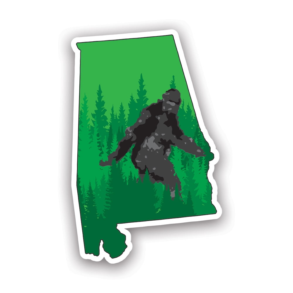 Alabama Bigfoot Flag Sticker Decal - Self Adhesive Vinyl - Weatherproof ...
