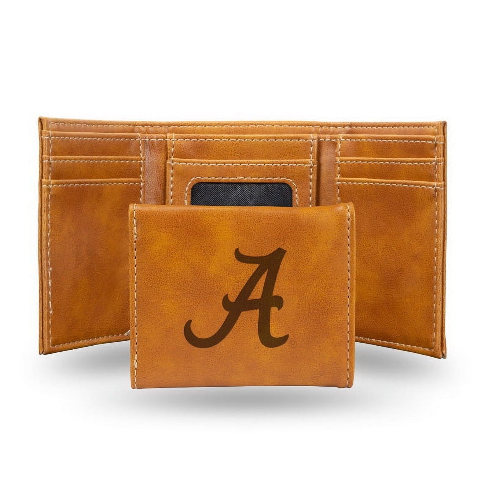 Alabama Crimson Tide Brown Laser Engraved Tri-Fold Wallet - Men's ...