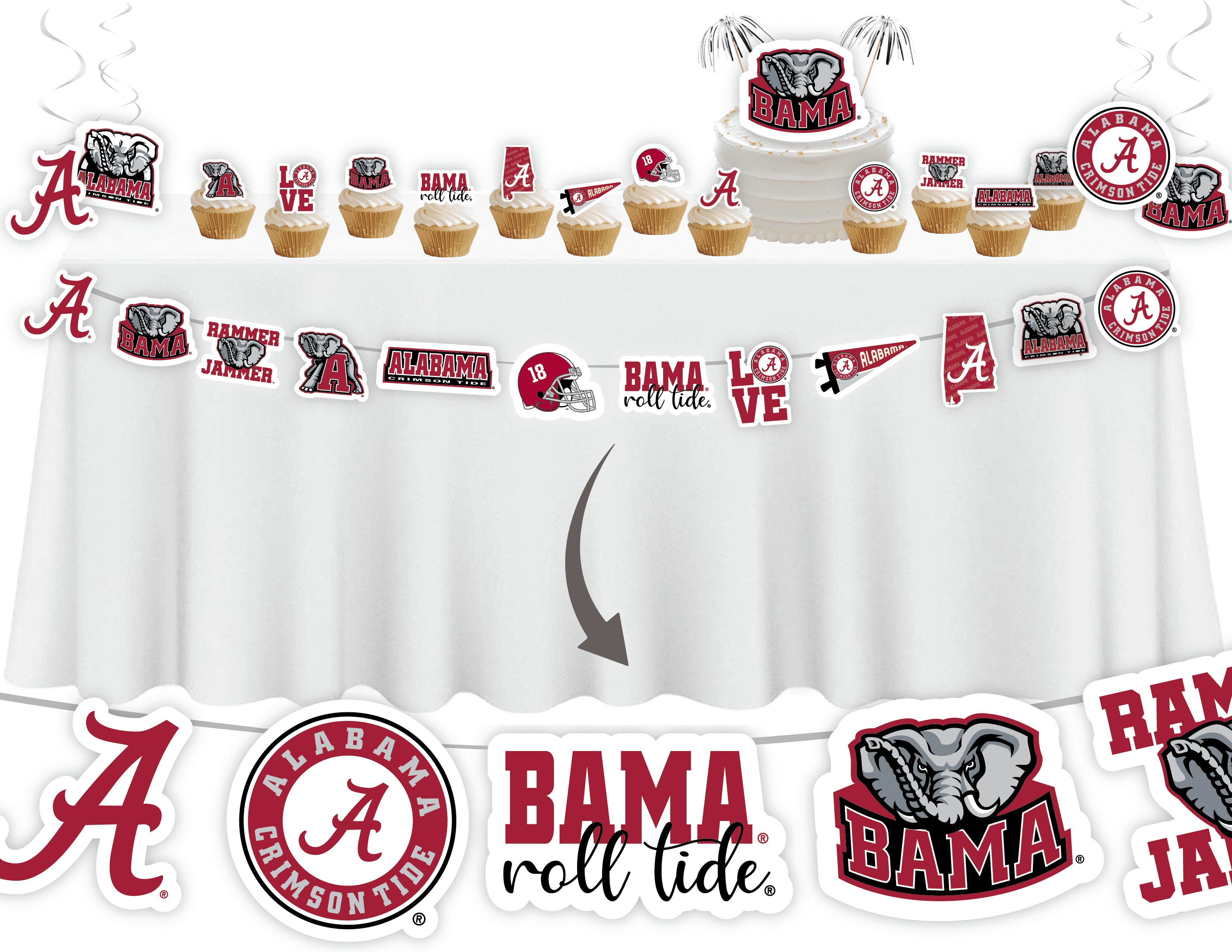 Alabama Crimson Tide Party Supplies (42 Pieces) for Graduation ...