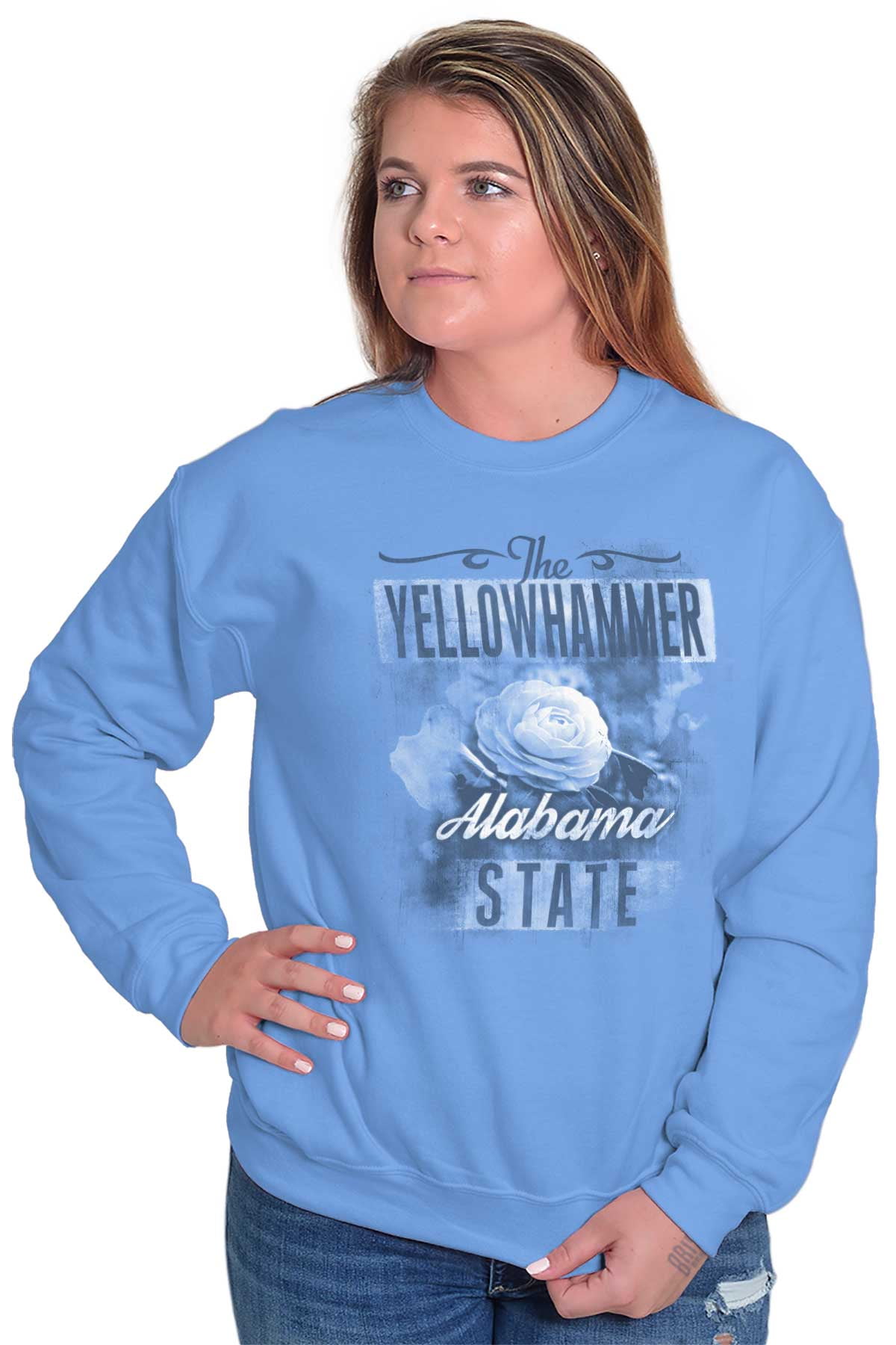 Alabama Cute State Flower Souvenir Women Plus Size Crewneck Sweatshirt ...