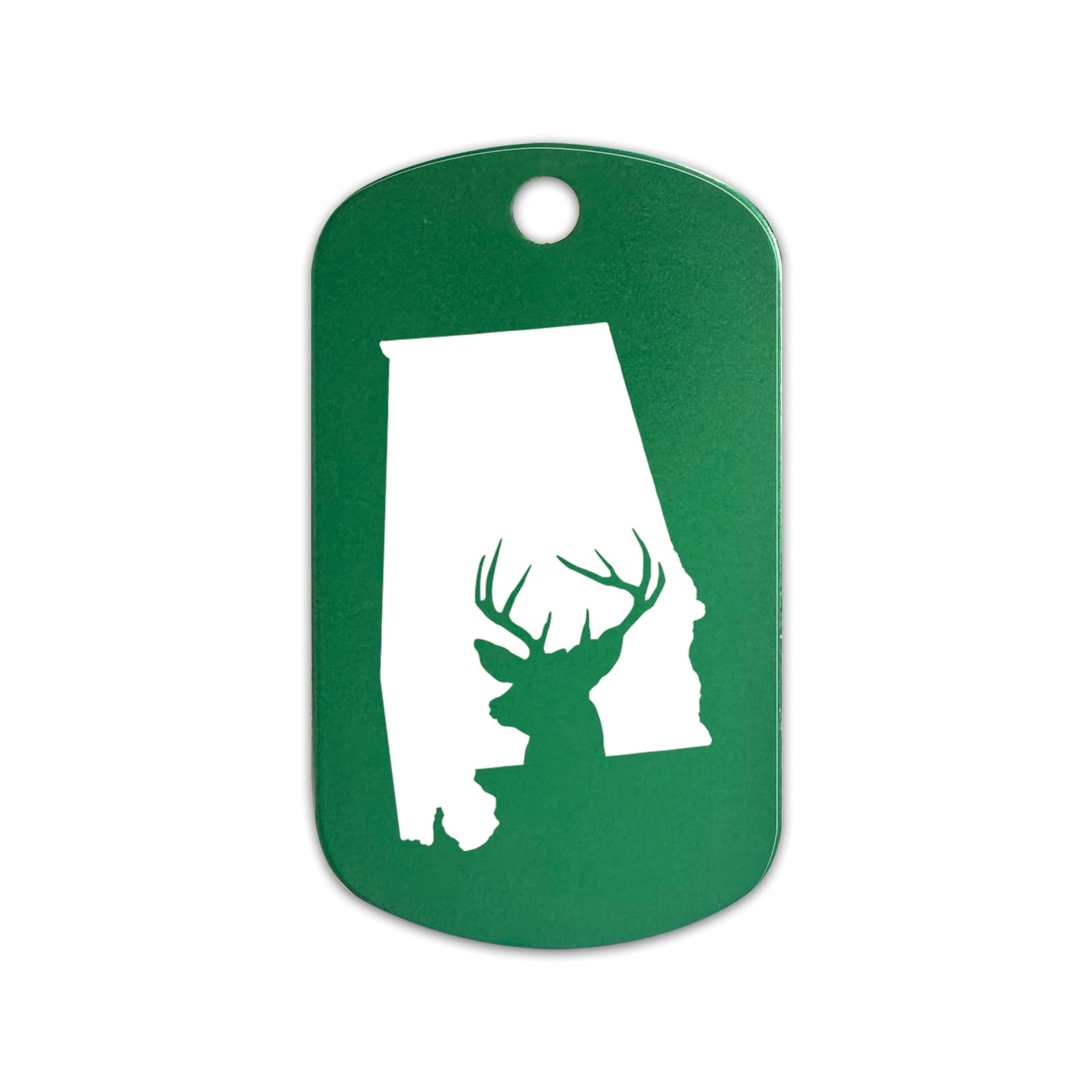 Alabama Deer State GI Dog Tag Aluminum Keychain buck hunt hunting rifle ...