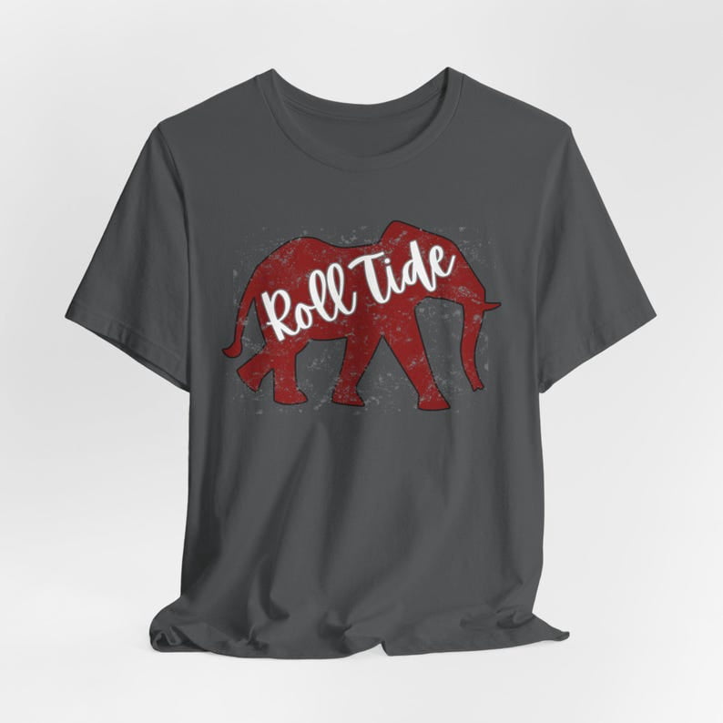 Alabama Elephant Graphic Shirt, Distressed State Pride Design, Football ...