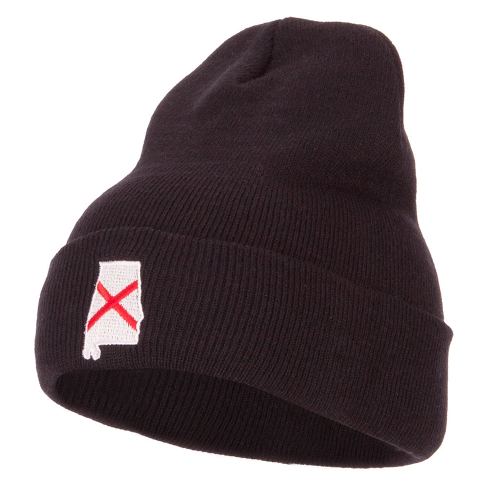 Alabama Flag Map Embroidered Long Beanie - Black OSFM - Walmart.com