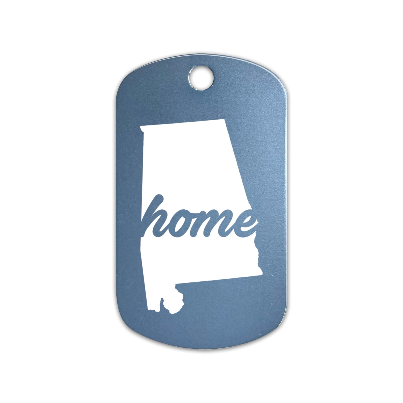 Alabama Home GI Dog Tag Aluminum Keychain state shaped al love - Light ...