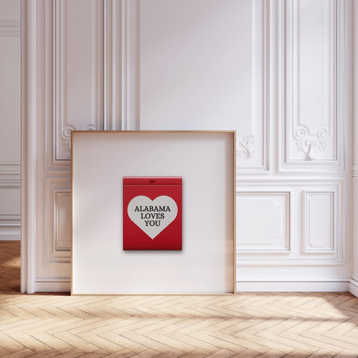 Alabama Loves You, Trendy Retro Matchbook Print, Red Wall Art, Alabama ...