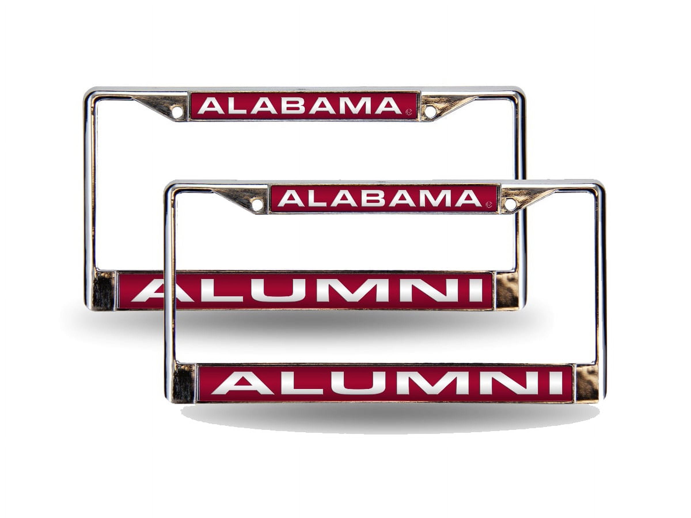 Alabama NCAA Crimson Tide Alumni Chrome Metal (Set of 2) Laser Cut ...