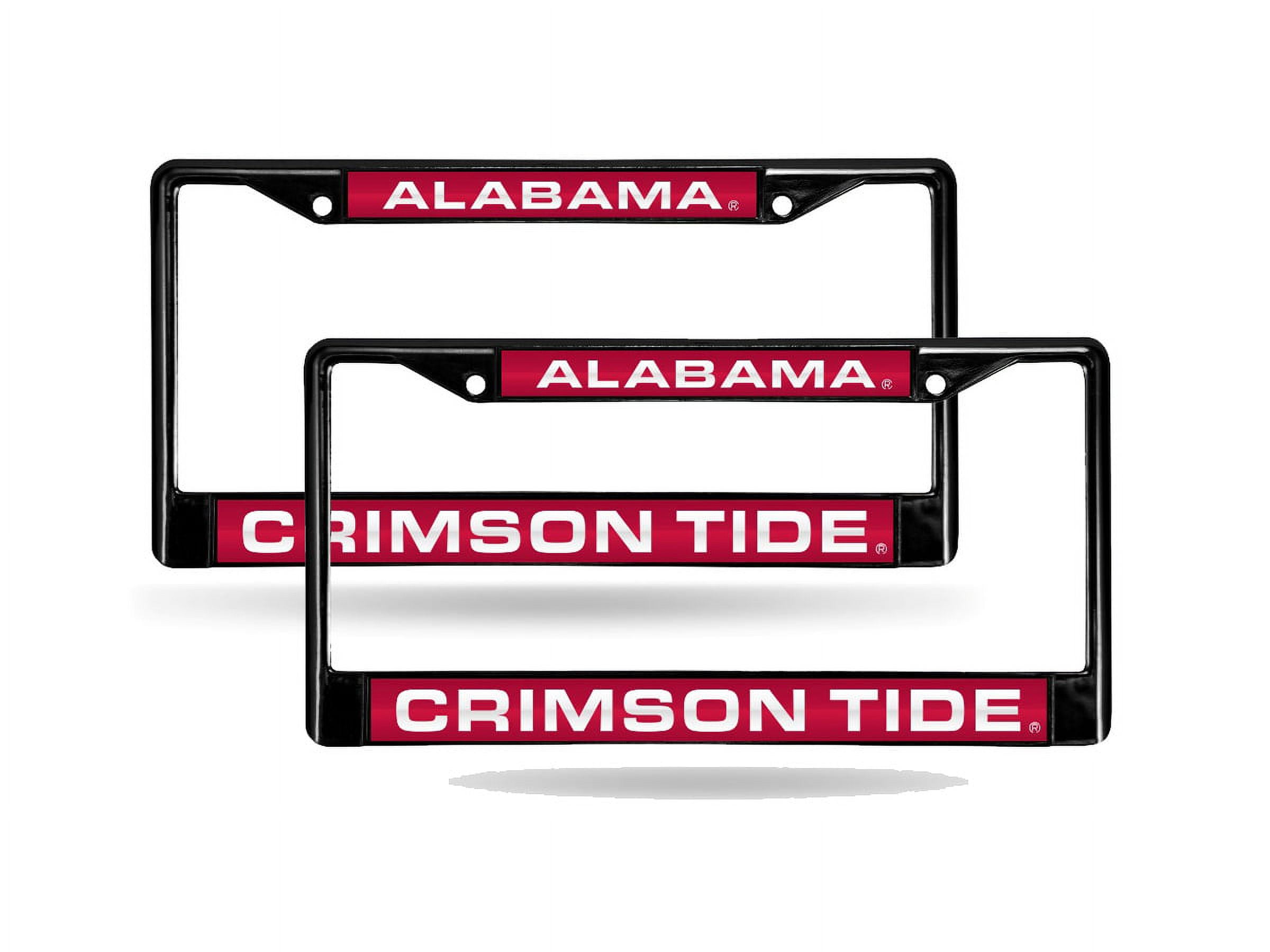 Alabama NCAA Crimson Tide Black Metal (Set of 2) Laser Cut License ...