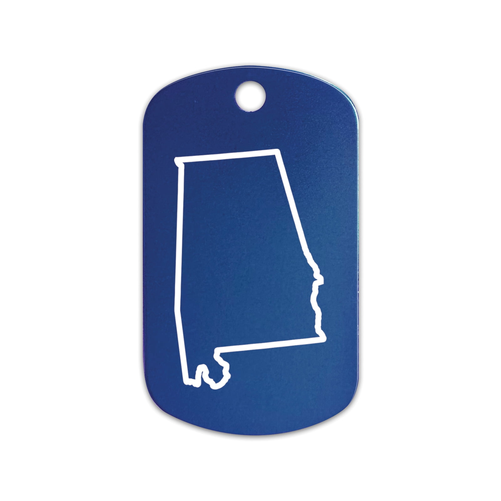 Alabama Outline GI Dog Tag Aluminum Keychain al - Blue - Walmart.com