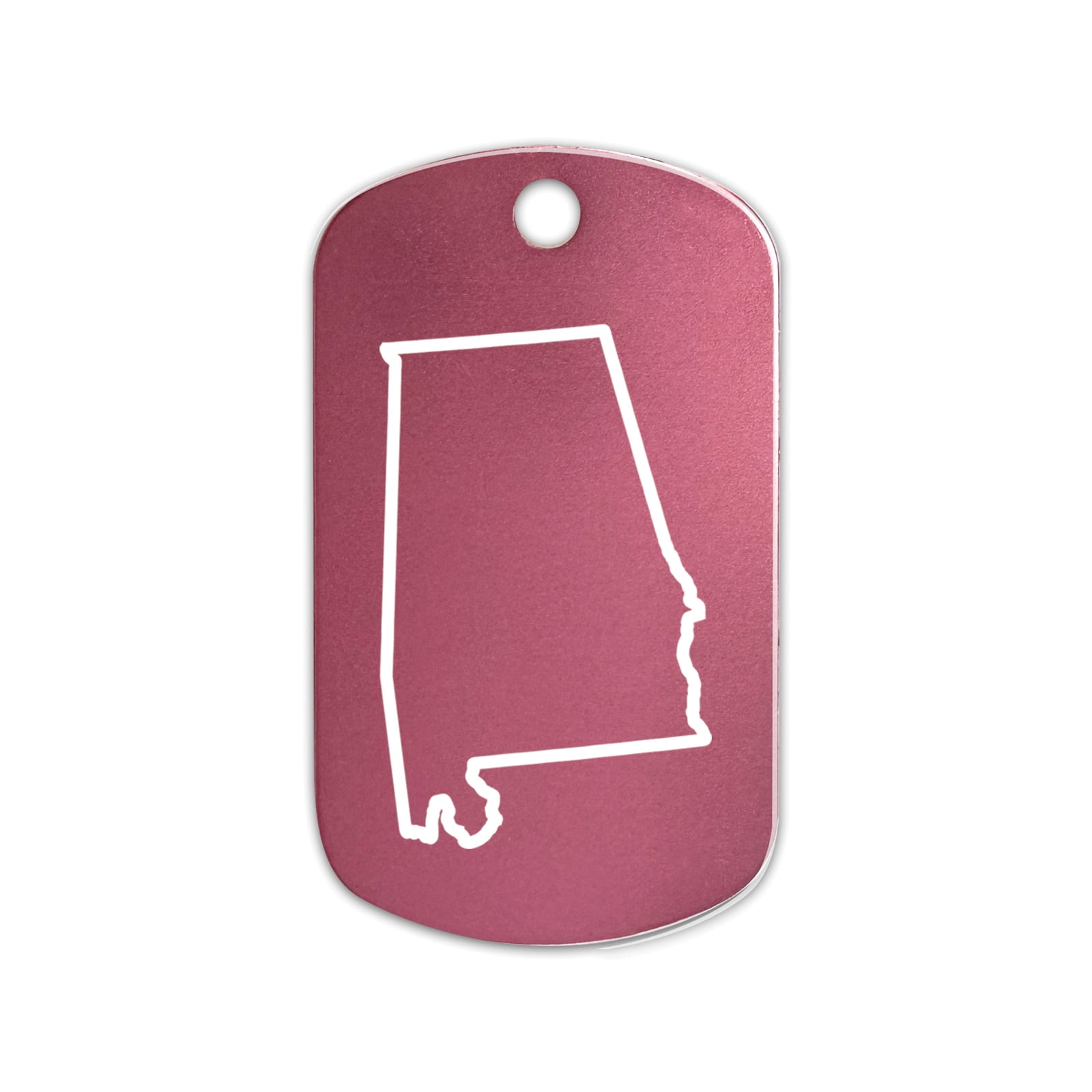 Alabama Outline GI Dog Tag Aluminum Keychain al - Pink - Walmart.com