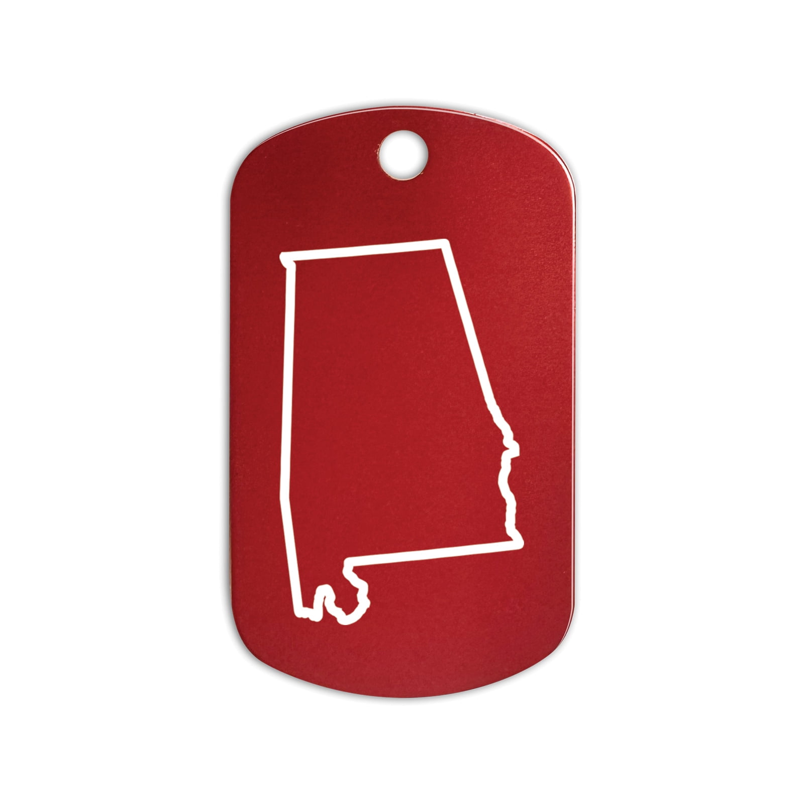 Alabama Outline GI Dog Tag Aluminum Keychain al - Red - Walmart.com