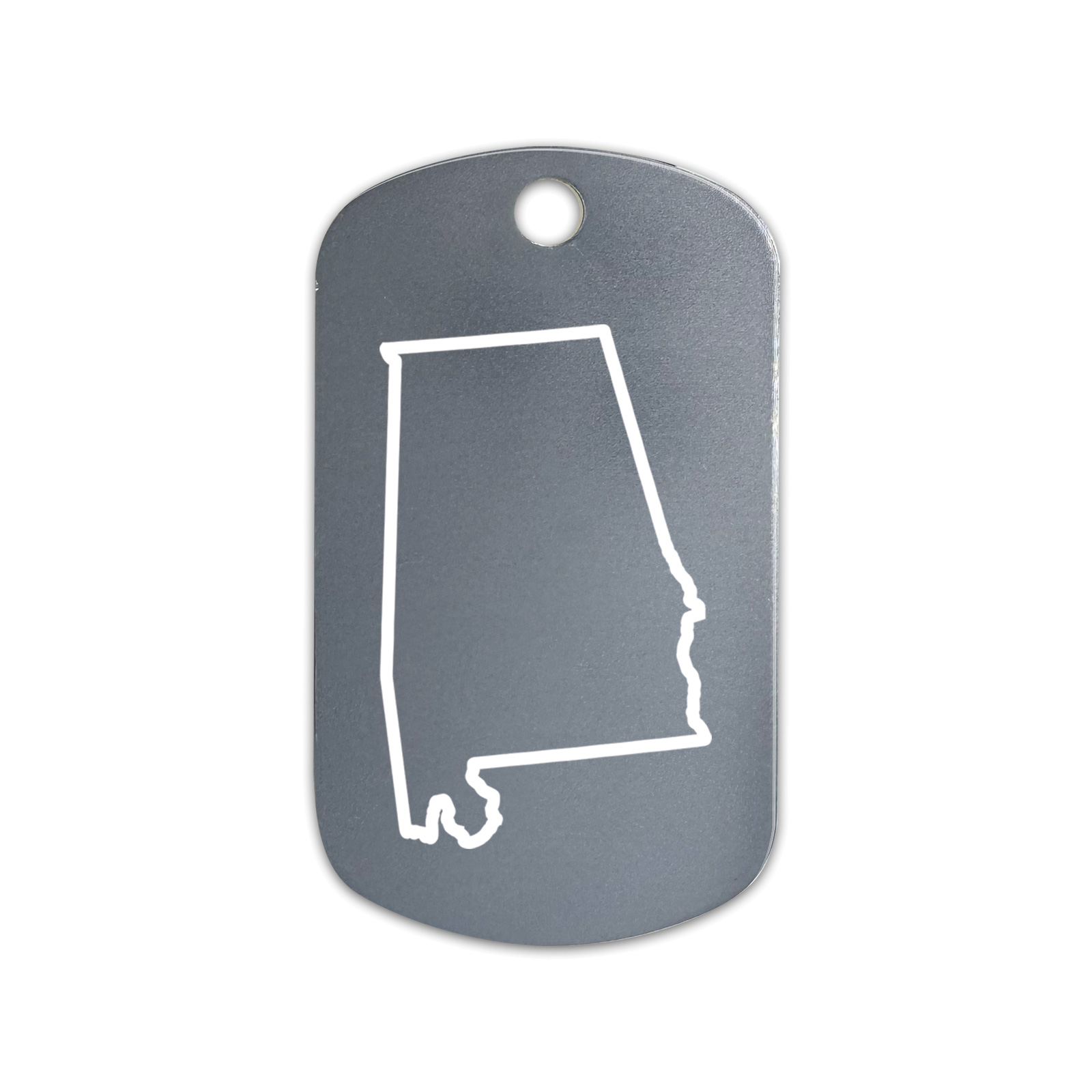 Alabama Outline GI Dog Tag Aluminum Keychain al - Silver - Walmart.com