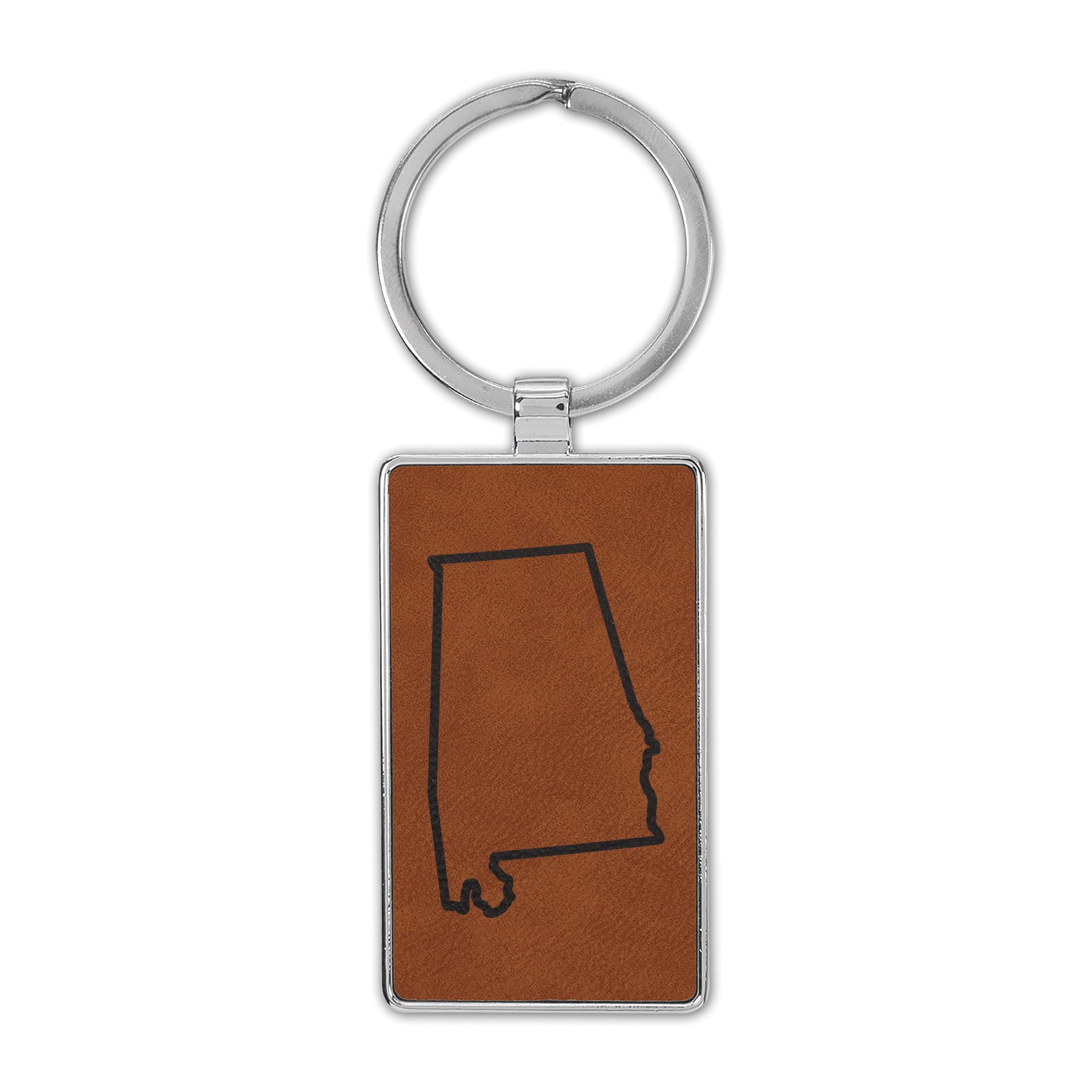 Alabama Outline Premium Leatherette Keychain al - Rawhide - Walmart.com