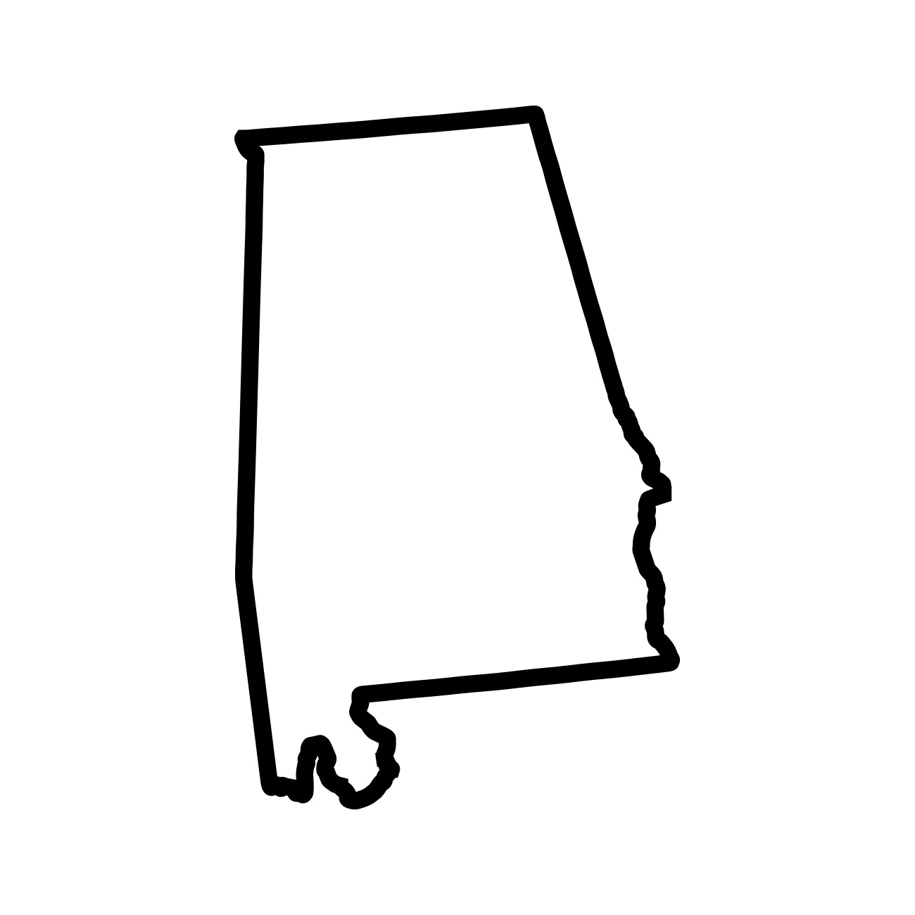 Alabama Outline Sticker Decal Die Cut - Self Adhesive Vinyl ...