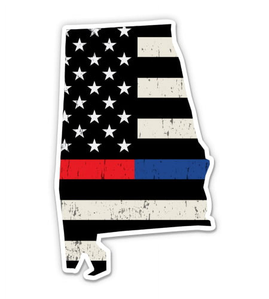 Alabama Police Firefighter Flag - 5" Vinyl Sticker - For Car Laptop I ...