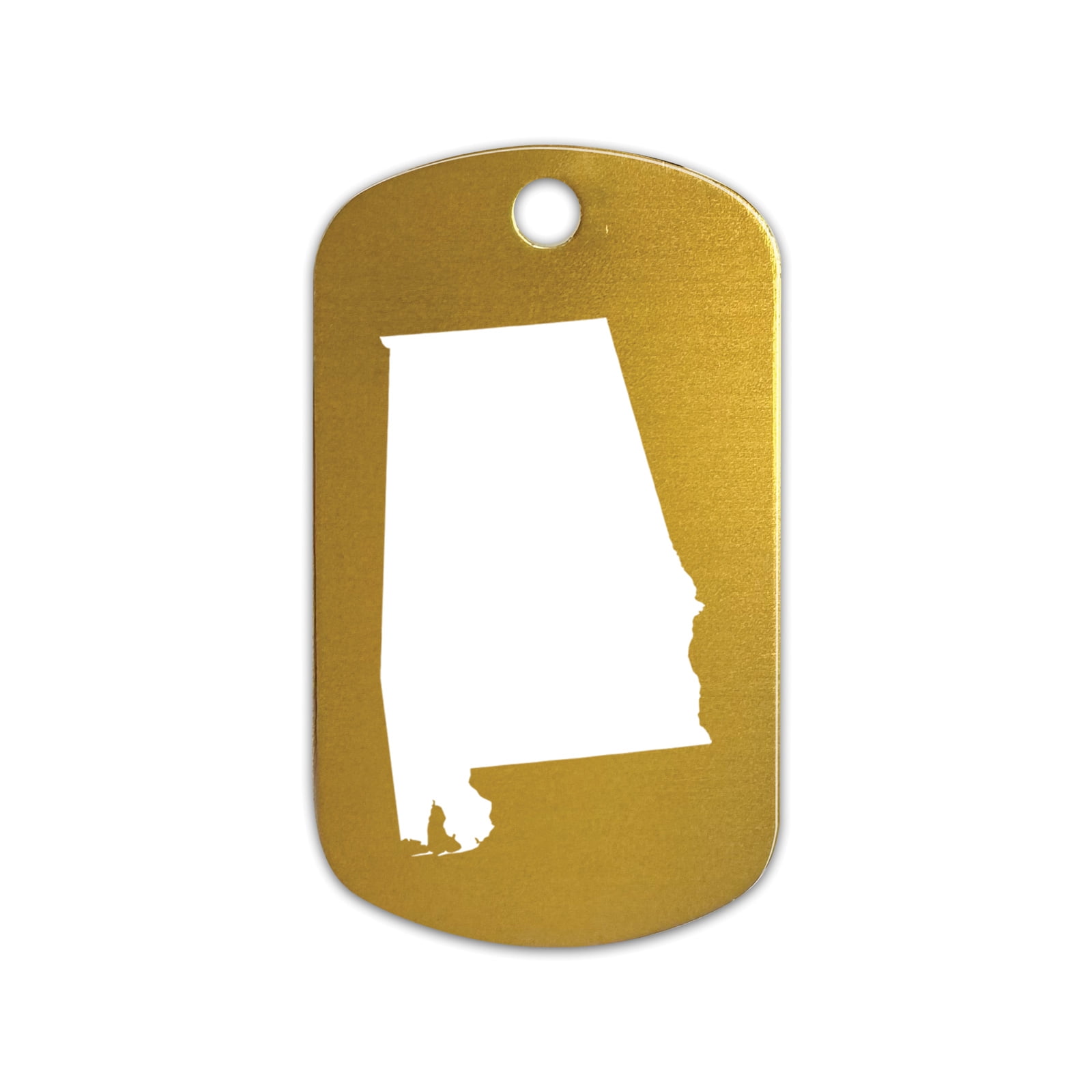 Alabama Shaped GI Dog Tag Aluminum Keychain al - Gold - Walmart.com