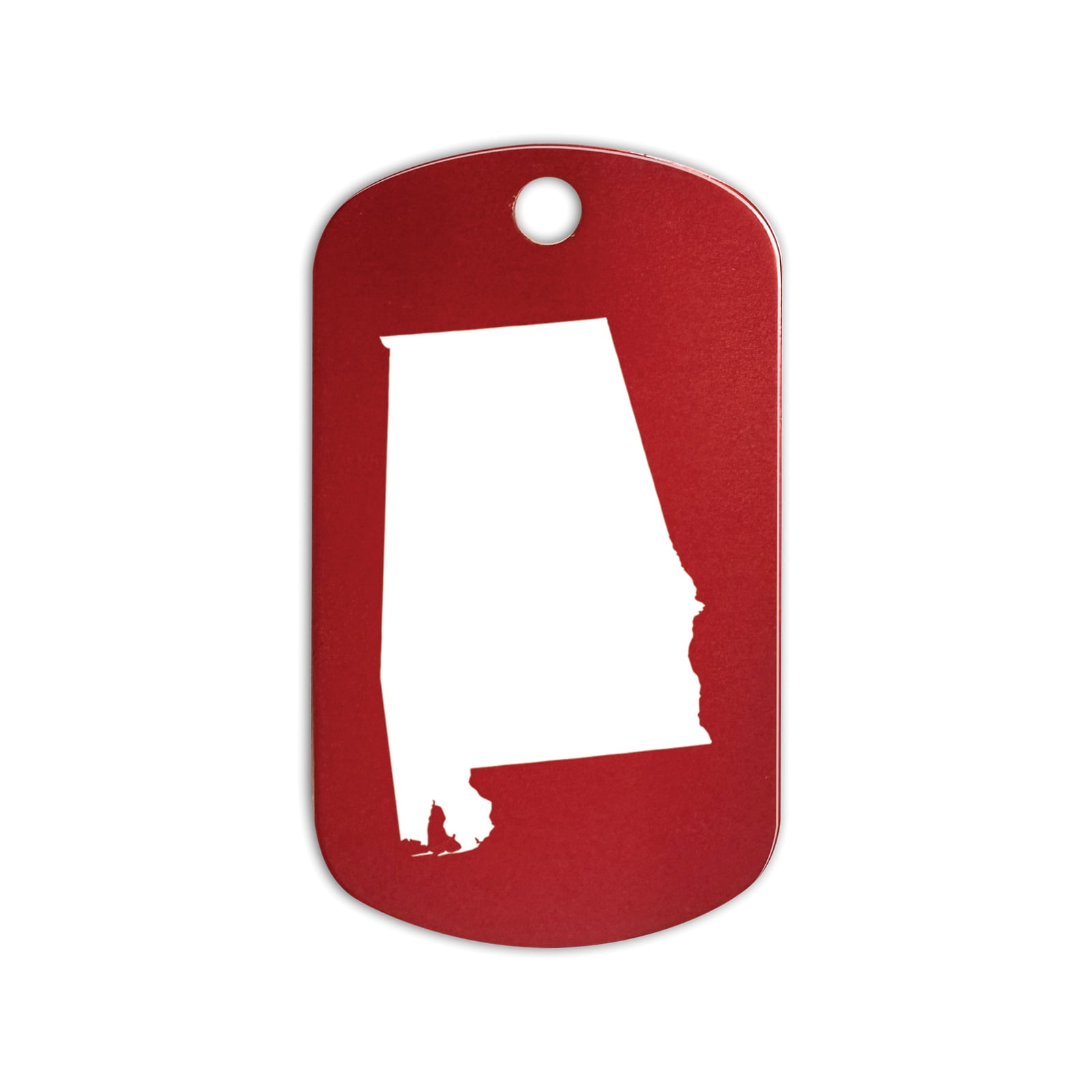 Alabama Shaped GI Dog Tag Aluminum Keychain al - Red - Walmart.com