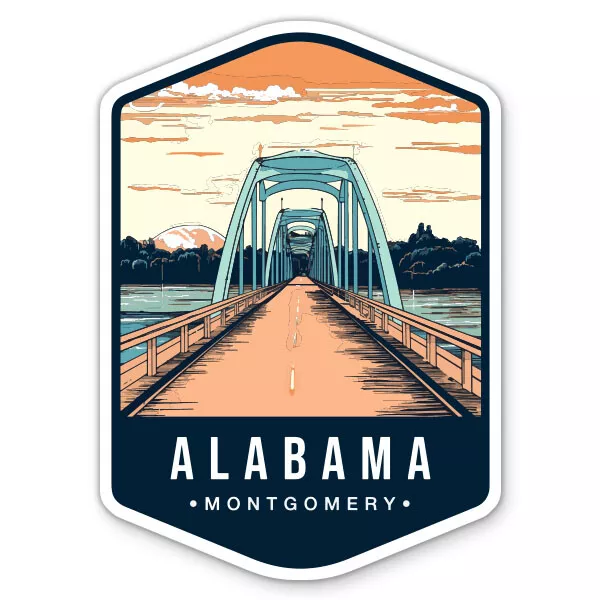 Alabama State Badge Travel Sticker Phone Decal Water Bottle Stickers ...