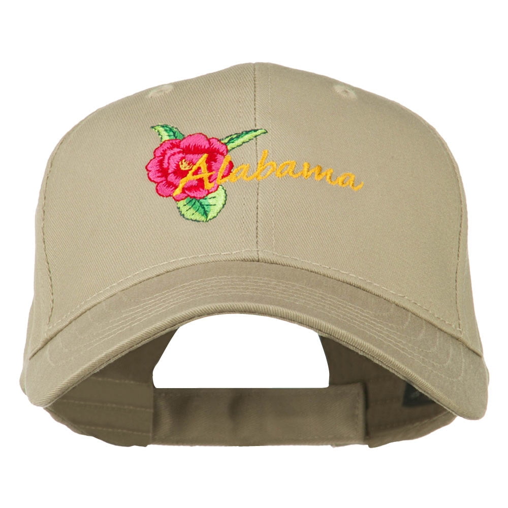 Alabama State Camellia Flower Embroidered Cap - Khaki OSFM - Walmart.com