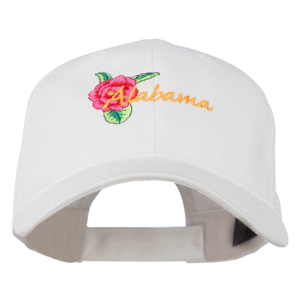 Alabama State Camellia Flower Embroidered Cap - White OSFM - Walmart.com