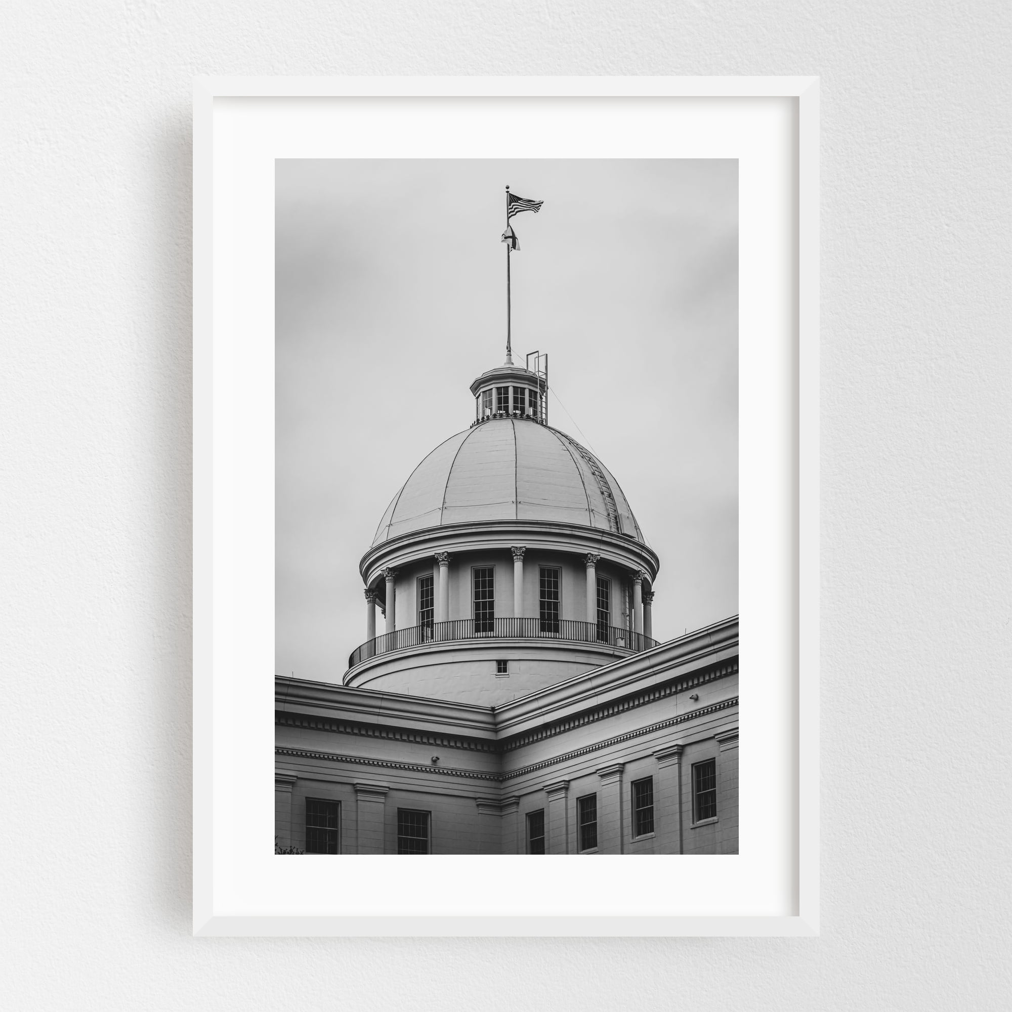Alabama State Capitol 04 B&W - Montgomery Alabama Photography White ...