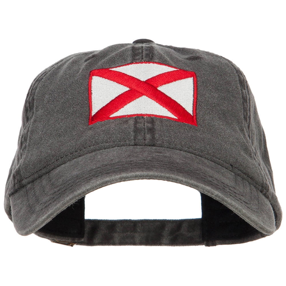 Alabama State Flag Embroidered Washed Cap - Black OSFM - Walmart.com
