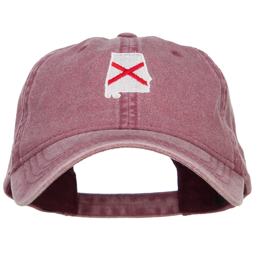 Alabama State Flag Map Embroidered Washed Cap - Maroon OSFM - Walmart.com