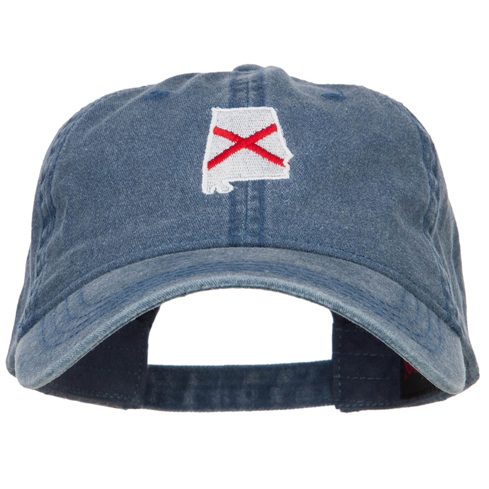 Alabama State Flag Map Embroidered Washed Cap - Navy OSFM - Walmart.com