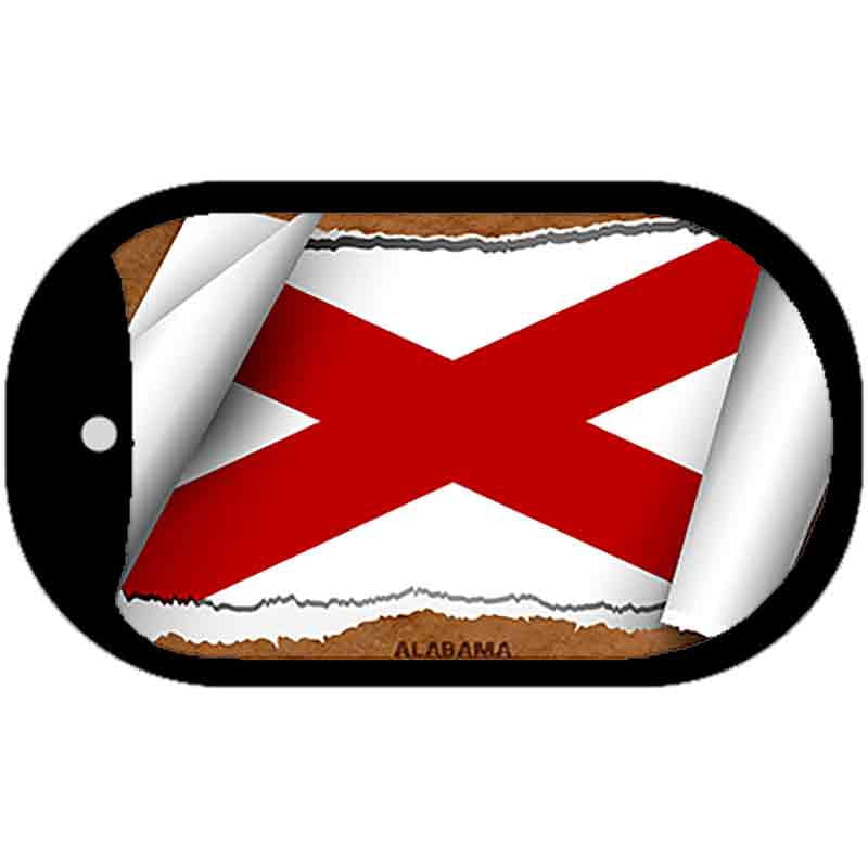 Alabama State Flag Scroll Metal Novelty Dog Tag Necklace DT-9008 2" x 1 ...