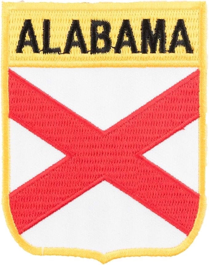 Alabama State Flag Shield Patch, United States of America Patches ...