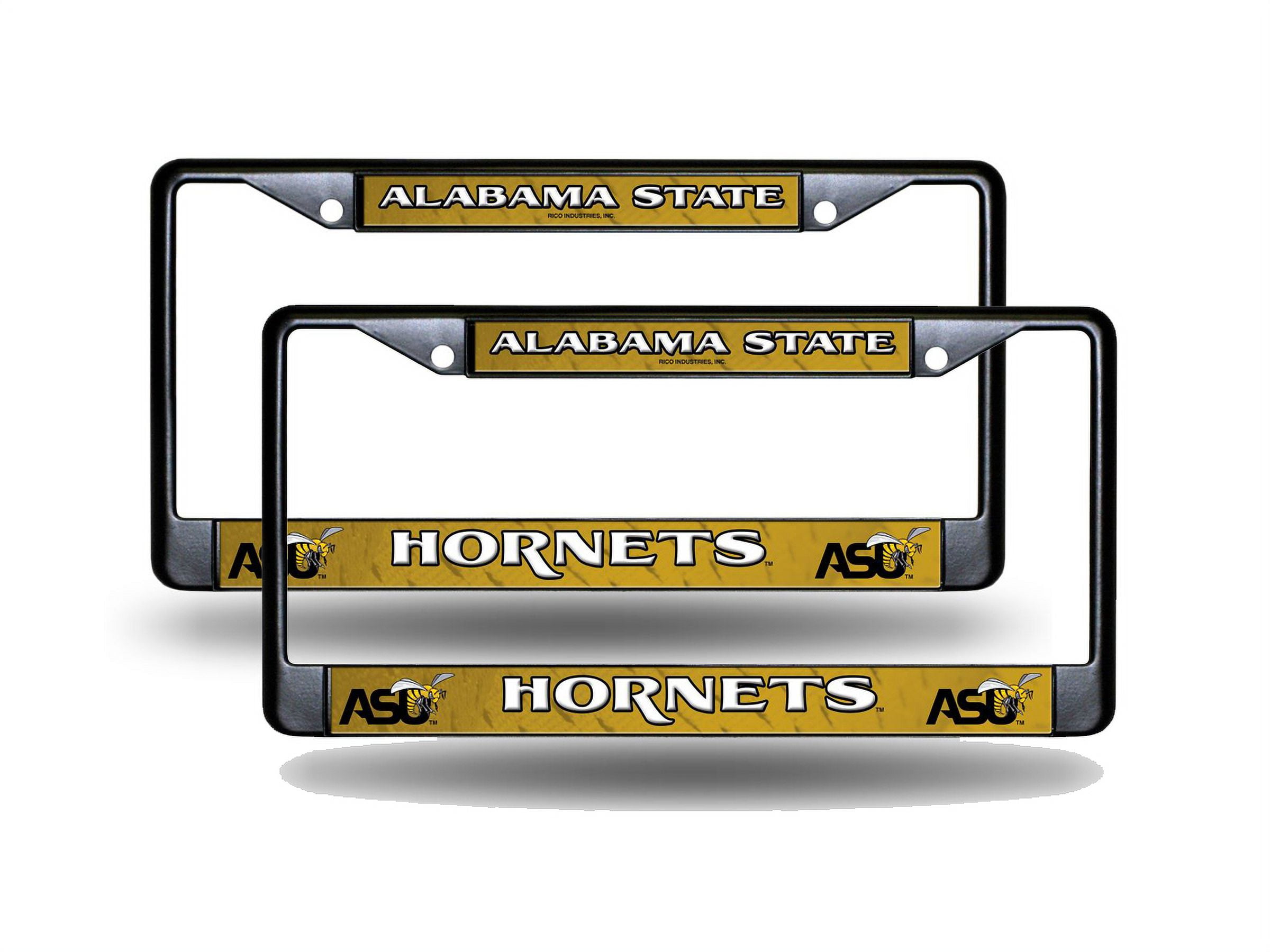 Alabama State Hornets Black Metal License Plate Frame - Set of 2 Frames ...