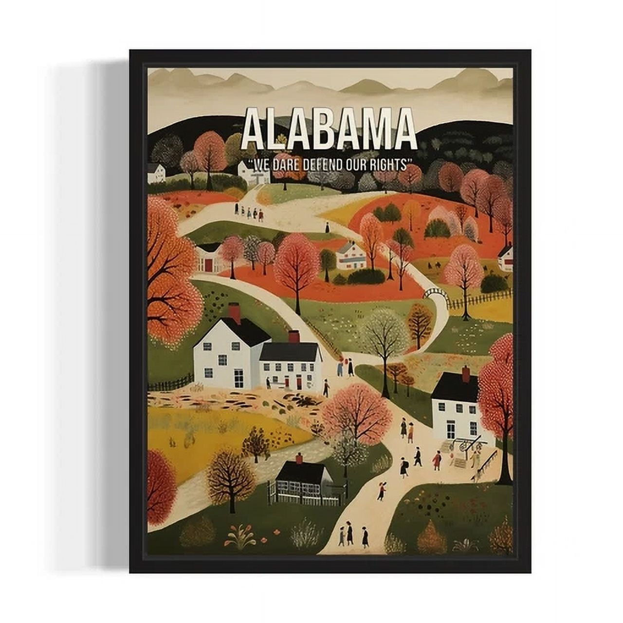Alabama State Landscape Poster Art Print Wall Art Painting Artwork ...