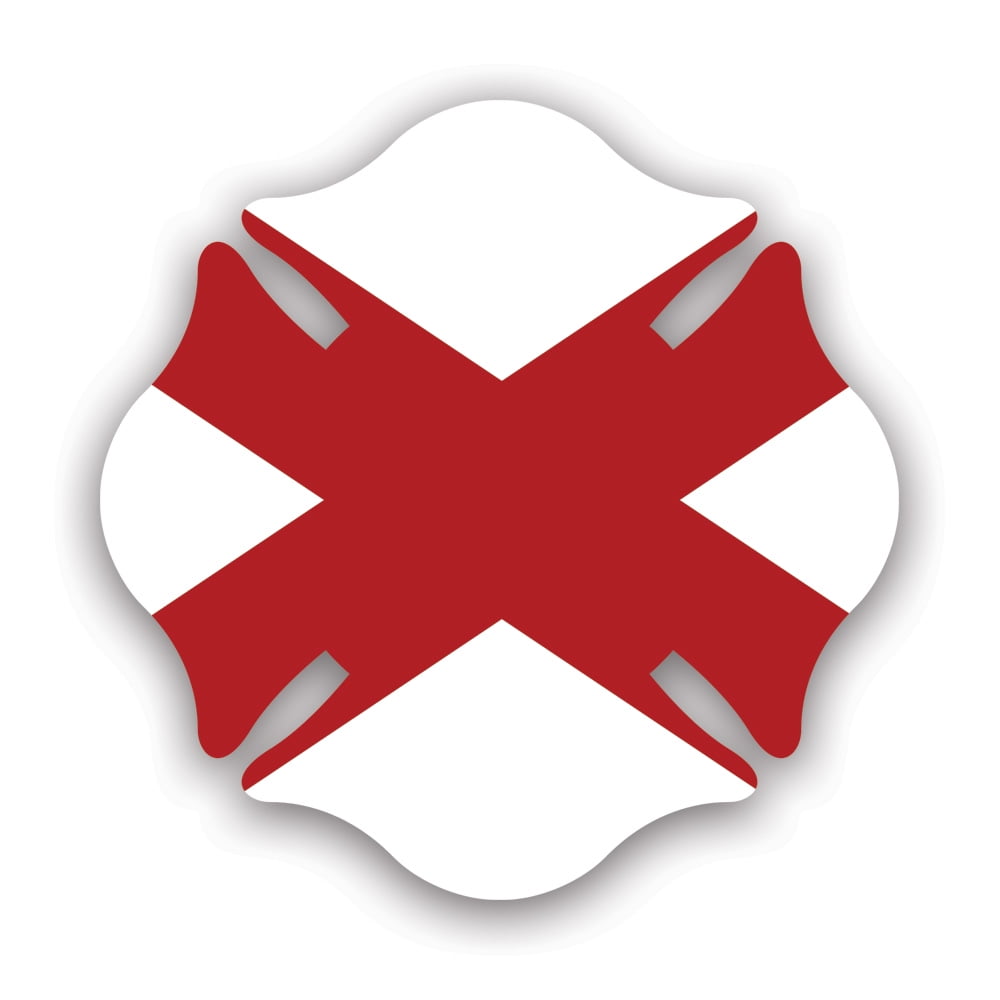 Alabama State Maltese Cross Shaped Sticker Decal - Self Adhesive Vinyl ...