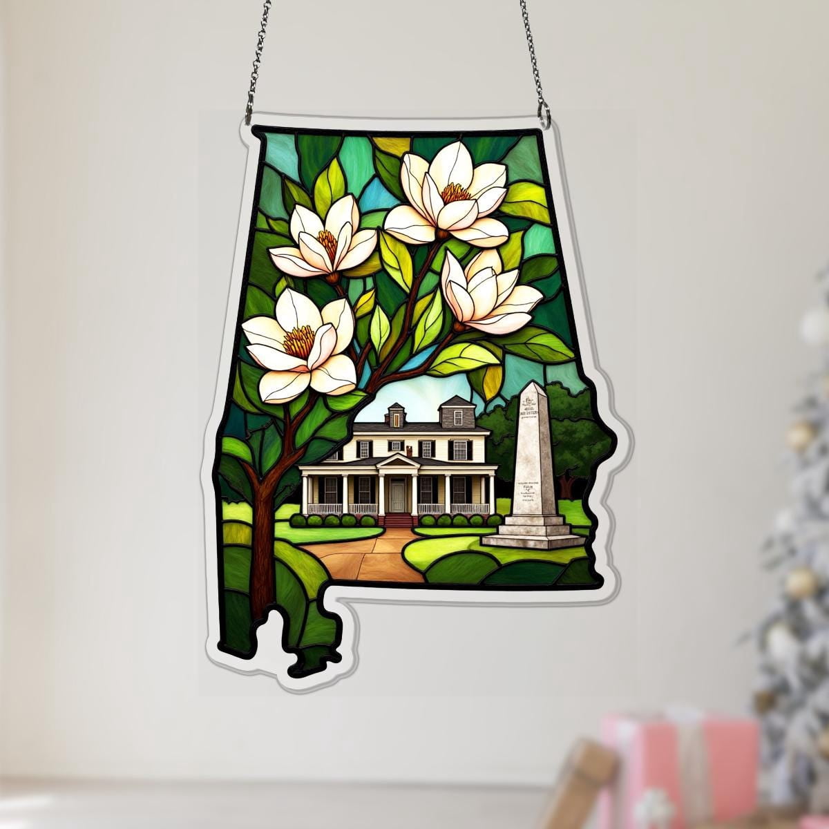 Alabama State Map 2D Flat Acrylic Suncatcher - Acrylic Window Ornament ...