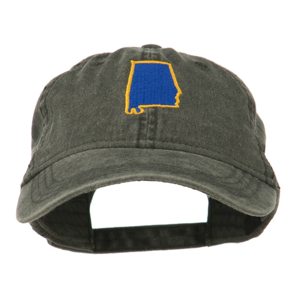Alabama State Map Embroidered Washed Cap - Black OSFM - Walmart.com