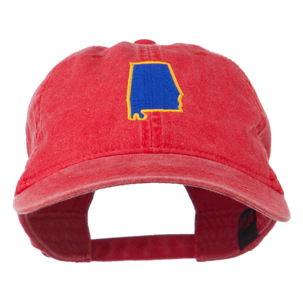 Alabama State Map Embroidered Washed Cap - Red OSFM - Walmart.com