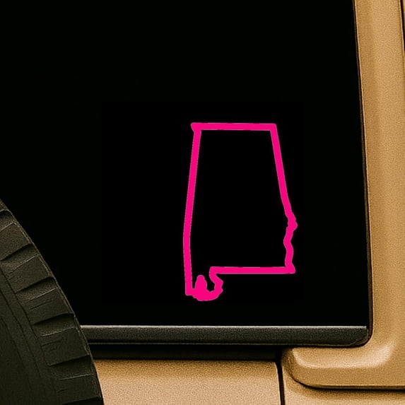 Alabama State Outline Map Outline USA Decal Window Decal Cacomania Pink ...
