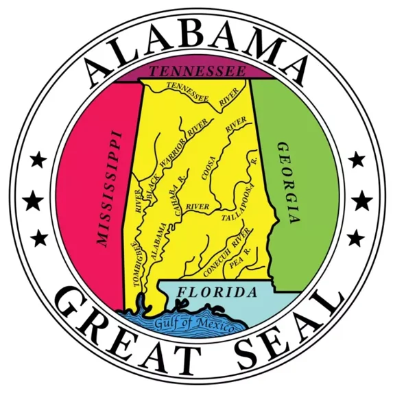 Alabama State Seal Sticker Phone Decal Water Bottle Stickers Car Decals ...