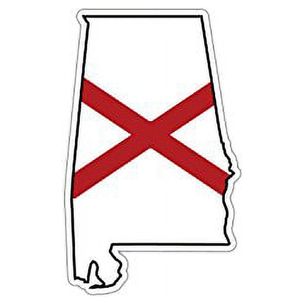 Alabama State Shape State Flag ((Reflective)) 3M Vinyl Decal Bumper ...
